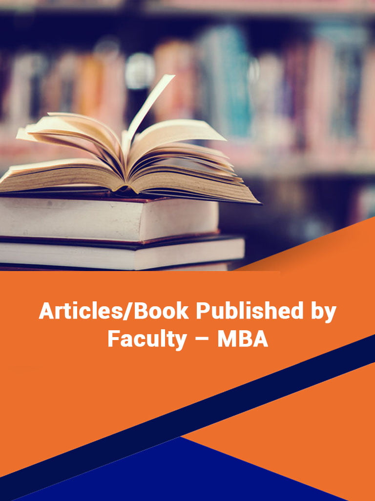 Articles/Book Published by Faculty – MBA – BNMIT