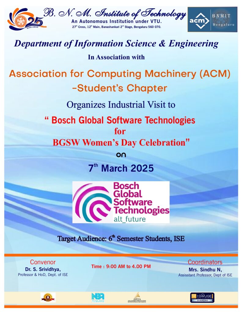 Organized Industrial visit to Bosch Software Technologies for BGSW Women's Day Celebration ...
