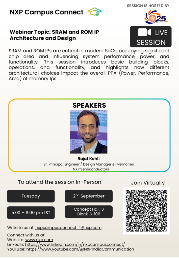 NXP Campus Connect – Webinar on SRAM and ROM IP Architecture and Design.