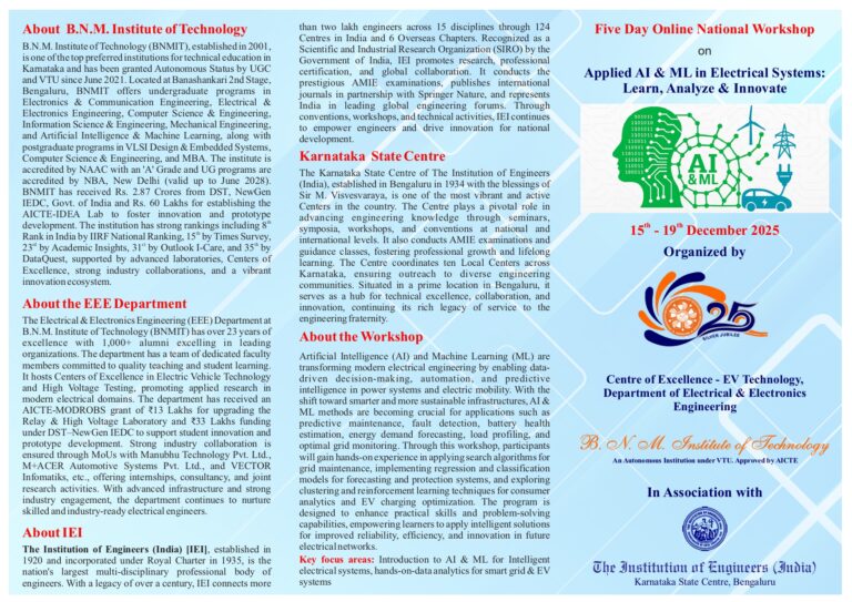 Organized a Five Day Online National Workshop on Applied AI & ML in ...